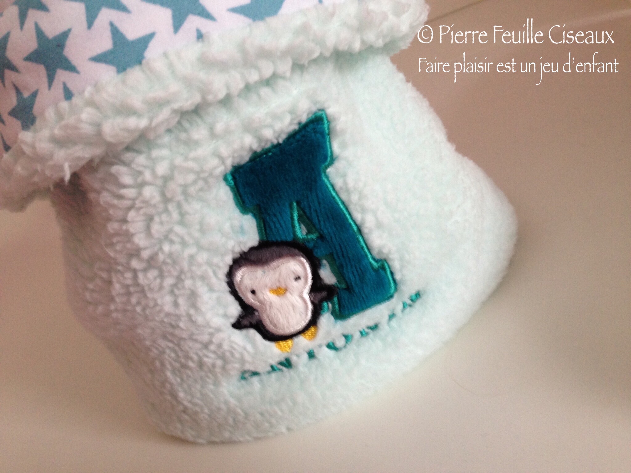 Cache cou personnalisé pingouin – Pierre Feuille Ciseaux